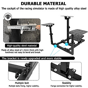 Anman G29 Racing Flight Simulator Stand with Pro 3 Gear Shifter Panels Fit for Logitech/Thrustmaster/Hotas Warthog G27 G29 G920 TX PXN,Professional Steering Wheel Stand,Not Include Wheel & Pedals