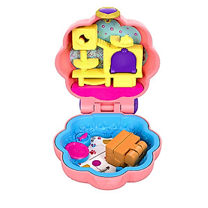 Polly Pocket Tiny Pocket Places Purrfect Playhouse Compact with 2 Reveals, Accessories, Micro Shani Doll, Captain Cobblywobbles Pet & Sticker Sheet