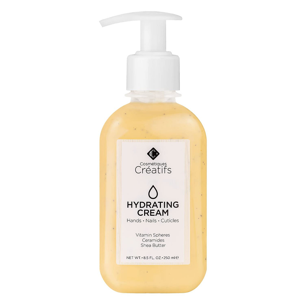 Cosmétiques Créatifs Moisturizing Hand Cream for Dry, Cracked Hands, Nails and Cuticles - 8.5 fl. oz. - Anti-Aging Skin Moisturizer with Vitamin E, Shea Butter, and Ceramides