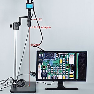 HAYEAR HD 0.7X-4.5X 180X Zoom C-Mount Parallel Light Lens for Zoom Monocular Industry Microscope Camera Glass Lens 40mm/50mm Ring