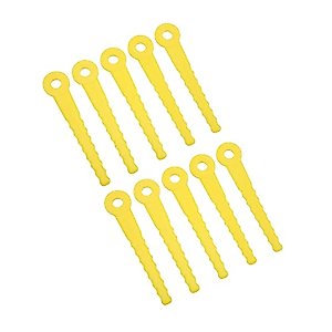 Plastic Trimmer Head Kit, Lawnmower Plastic Blade Set Round Hole Easy Installation 8mm ABS Yellow for Garden
