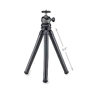 Carson BoaPod Flexible Leg Travel Tripod with Universal Smartphone Adapter and Wireless Remote Shutter Button (TR-050), Black, Medium