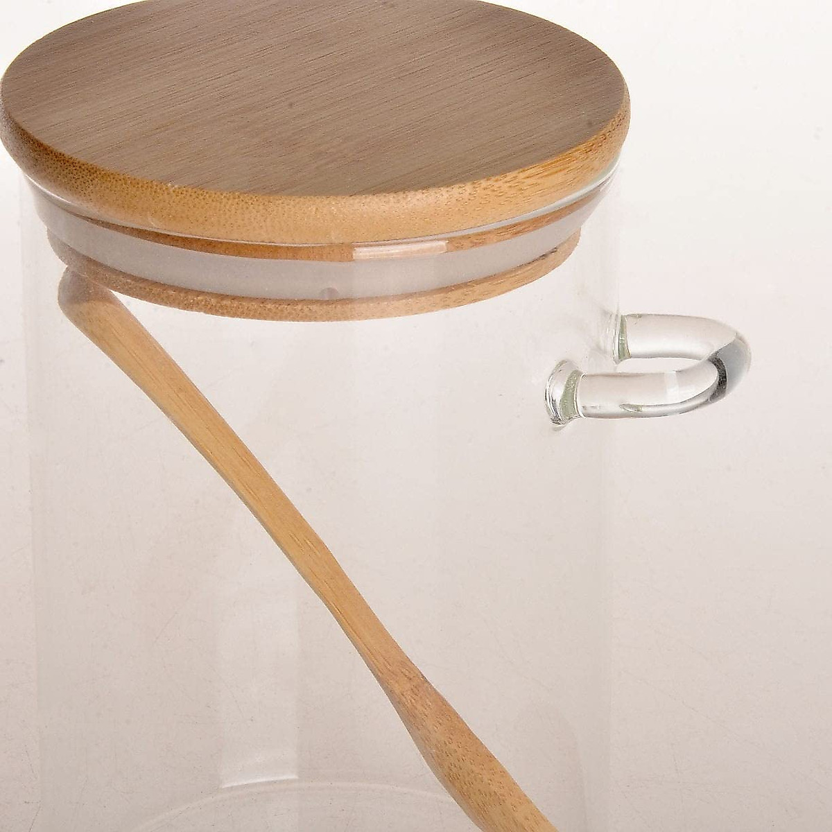 Bamboo Lid Container With Bamboo Spoon Set Of 3