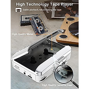 Gracioso Portable Cassette Player Recorder Converter,Cassette to MP3 via SD Card, Walkman Cassette Tape Player with 1000mah Rechargeable Battery,Built-in Microphone&Speaker,Headphone Jack,16GB SD Card