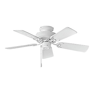 Hinkley Cabana 36" Small Outdoor Ceiling Fan No Light - Wet Rated Outdoor Ceiling Fans for Patios - Low Profile Ceiling Fan Without Light, Appliance White