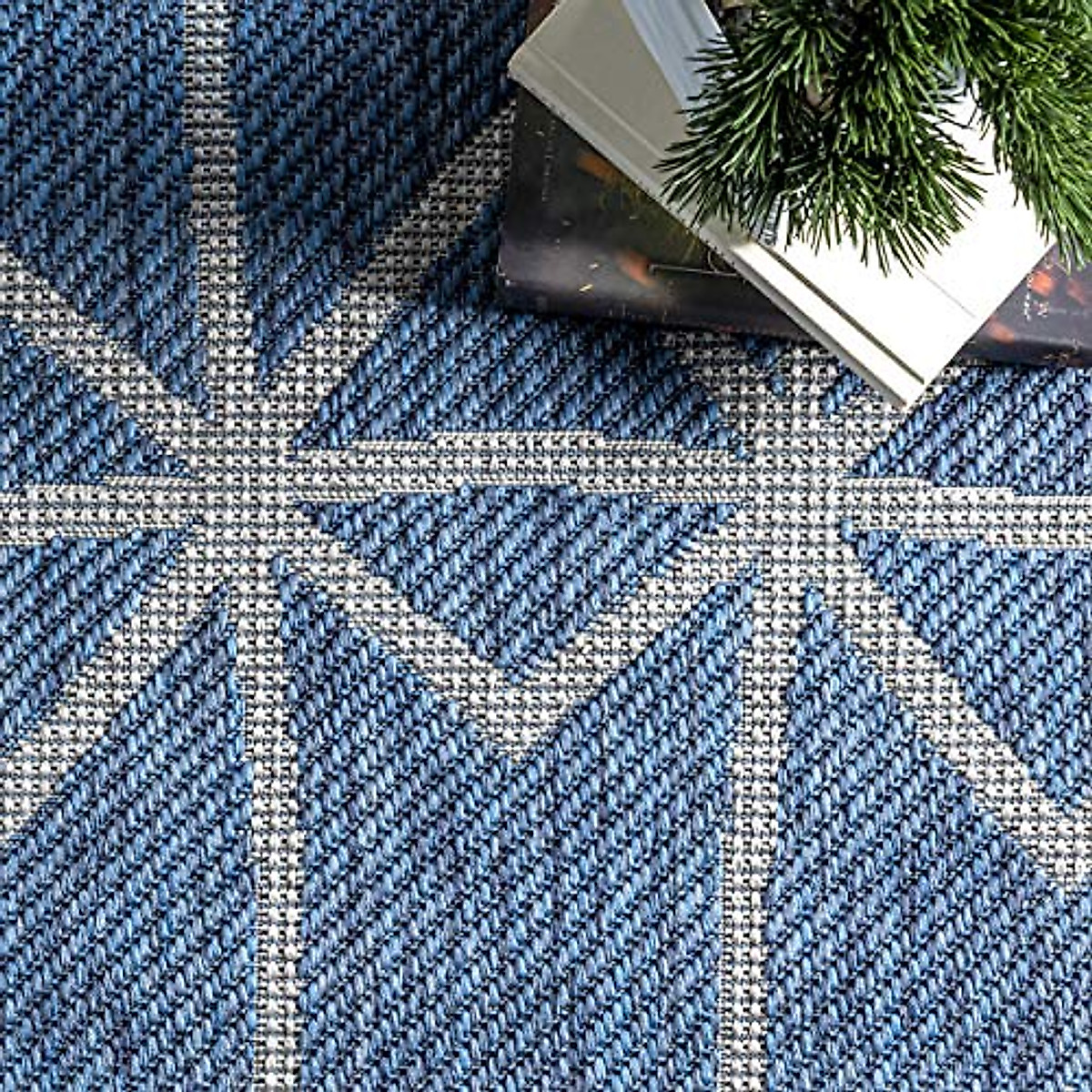 nuLOOM Saunders Geometric Indoor/Outdoor Area Rug, 3' 6" x 5', Blue