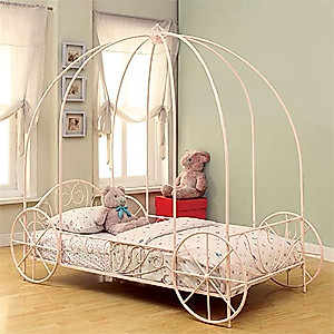 Coaster Twin Canopy Bed Powder Pink 400155T