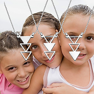 AKTAP Friendship Gift Best Friend Necklace for 3 Long Distance Gifts for Family Sister BFF Tribe Triangle Necklace