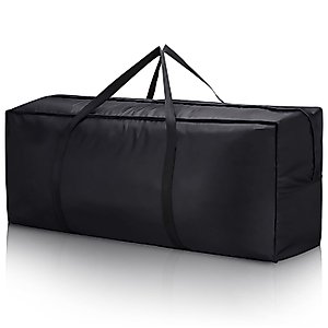 Tycdiose Outdoor Cushion Storage Bag Rectanglar with Zippers and Handles 68L x 30W x 20H Inch Waterproof Patio Csuhion Cover Garden Furniture Storage Bag Black