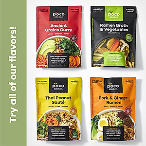 Poco Kitchen - Ancient Grains Coconut Curry, 3.5 oz (Pack of 1), Vegan, Vegetarian, 100% Real Food, No Preservatives, Shelf Stable, Quick Meal, Ready in 10 Minutes