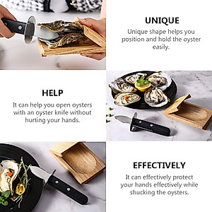 FRCOLOR Oyster Shucking Clamp, Wood Oyster Clamp Oyster Holder Opener Tools Oyster Opener ProtectiveTool for Seafood