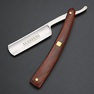 XUAN FENG Zambian Bloodwood Folding Razor High hardness carbon steel cutting throat straight blade, vintage wooden handle, haircut razor