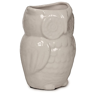 ABHANDICRAFTS Utensil Holder for Kitchen Counter 7.5" Inch Multi-Purpose Ceramic Organizer for Kitchen Decor, Paint Brush, Flower Vase, Cooking Tool Utensils Caddy for Countertop White