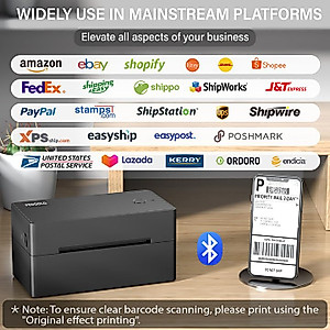 PEDOOLO Label Printer, Bluetooth Shipping Label Printer, 4x6 Thermal Printer for Shipping Packages, Compatible with Android. iPhone.Windows, Mac, Chromebook, Amazon, eBay, UPS.USPS, FedEx, Shopify