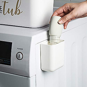 MOSUNKA Self Adhesive Wall Mounted Storage Box Bathroom Makeup Wall Organizer White Pen Holder Remote Cellphone Holders for Bedroom Home Decor Kicthen Room 2Pcs