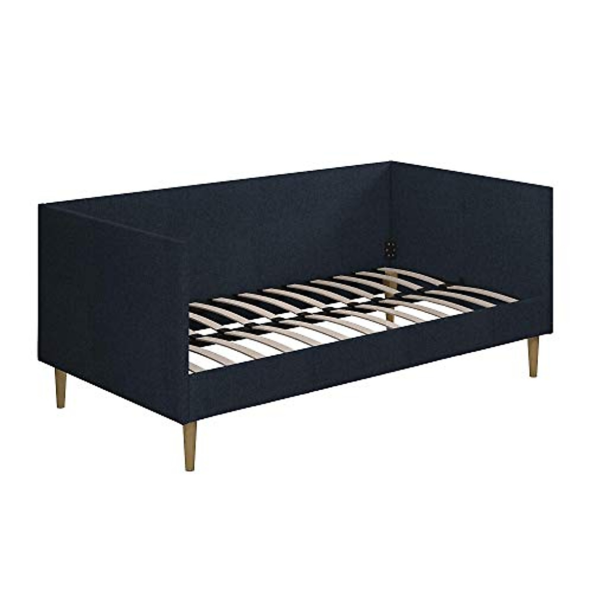 DHP Franklin Mid Century Upholstered Daybed, Sofa Bed, Twin Size Frame, Blue Linen