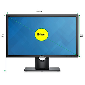 Dell E1916H LED-Backlit 19 Inch Anti-Glare (1366 x 768) Monitor, Display Port & VGA Ports, 16.7 Million Colors, 65 Degree Viewing Angle, 5ms Respond Time (Renewed)