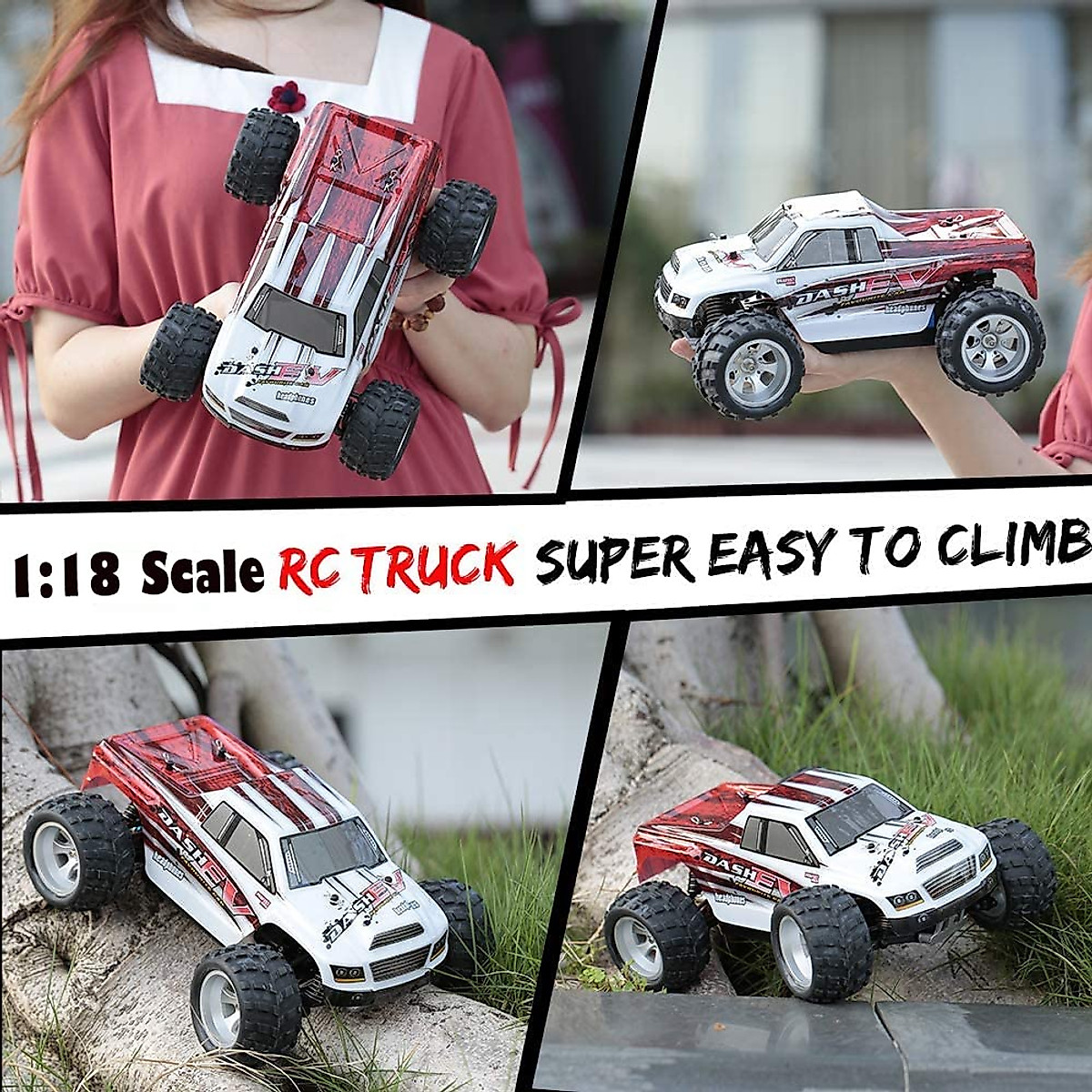 WLtoys A979B RC Car, 1/18 Scale Remote Contro Car, 4WD 70KM/h High Speed RC Truck, 2.4GHz All Terrain Off Road RC Crawler RTR for Kids and Adults