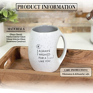Pavilion - I Always Wished For A Friend Like You 16 ounce Large Coffee Cup -Friend Gift Idea, 1 Count 3.75” x 3.75”, Gray