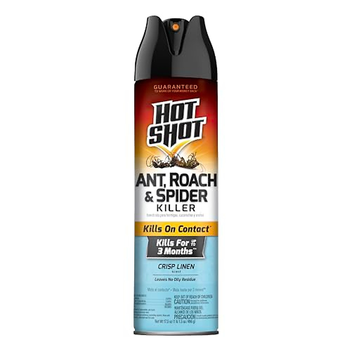 Hot Shot Ant, Roach & Spider Killer, Kills Insects Indoors and Outdoors, Kills Roaches and Listed Ants on Contact, Insecticide Spray, 17.5 Ounce (Crisp Linen)