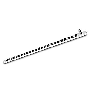 24 Outlet 48” (4’) Power Strip Heavy Duty Aluminum Multi Plug, Resettable Circuit Breaker, 15 Ft Long Power Cord, Multiple Position mounting Brackets Included