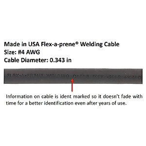 150 Amp Welding Ground Clamp Lead Assembly - Dinse 10-25 Connector - #4 AWG cable (15 FEET)