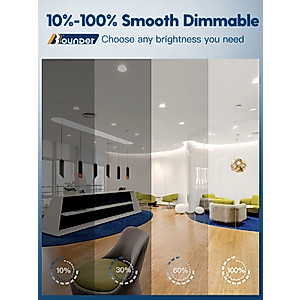 BBOUNDER 12 Pack 4 Inch LED Can Lights Retrofit Recessed Downlight, Baffle Trim, Dimmable, 8.5W=60W, 4000K Cool White, 650 LM, Damp Rated -No Flicker