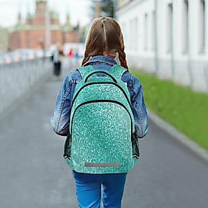 Eionryn Teal Turquoise Sparkle Backpack Aqua Green Laptop Backpacks Book Bags Water Resistant Daypack Durable College Shoulder Bag Sports Travel Day Pack