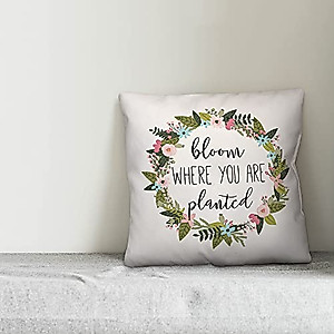 Creative Products Bloom Where You are Planted 18x18 Spun Poly Pillow