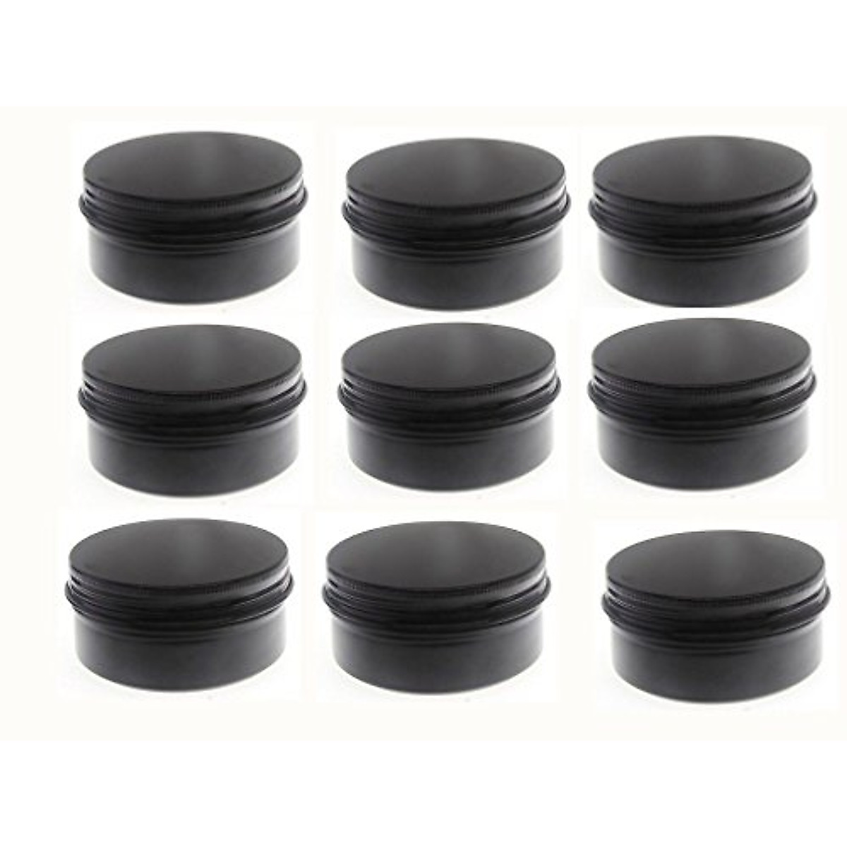 3 oz.Tins Black Aluminum Metal Tin Round Screw Top Lid Containers Jars Metal Storage Tin Jars Aluminum Tin Cans Travel Storage Tins,for Lip Balm DIY Cosmetics Salves, 3oz./3 Ounce/90 ML,10 Pack