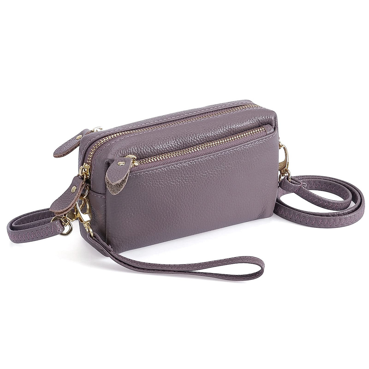 Phenas Small Leather Crossbody Bag CellPhone Purse Mini Shoulder Handbag with Wristlet Clutch Purse for Women Girls