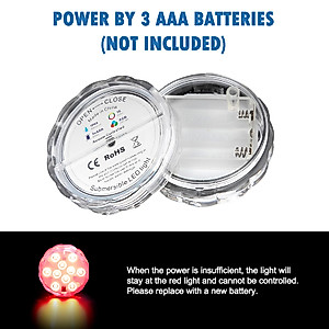 Obcursco Wireless Boat Lights, Battery-Powered RGB Multi-Color Submersible LED for Interior, Deck, and Courtesy Lighting, Ideal for Pontoon, Kayak, Fishing, and Jon Boats (4 PCS)