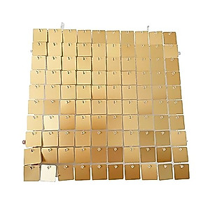 Shimmer Wall Backdrop, 24Pcs Sequin Backdrop Party Decorations Shimmer Wall Panels for Wedding Anniversary Birthday Graduations Engagement Bachelorette (Color : Matt Gold)