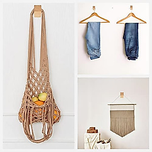 BGHEOUYV 6 Pack Wood Wall Hooks, Coat Hooks Wall Mounted Hooks for Hanging, 6 Hat Hooks with 6 Screws, Wooden Wall Hooks for Hanging Hat, Coat, Towels, Bags, Keys, Clothes (Beech Wood)