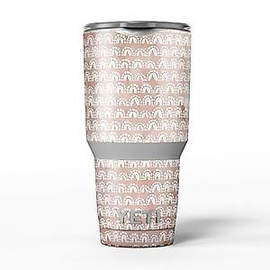Design Skinz Black and Brown Grunge Surface with White Semi-Circles - Skin Decal Vinyl Wrap Kit Compatible with The Yeti Rambler Cooler Tumbler Cups