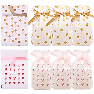 Enjonar 24pcs Treat Bags Party Favor Bags Plastic Drawstring Gift Bags Candy Goodies Bags Food Storage Bags Gift Wrapping Package for Birthday Party Wedding Baby Shower Bridal Shower Holiday Party