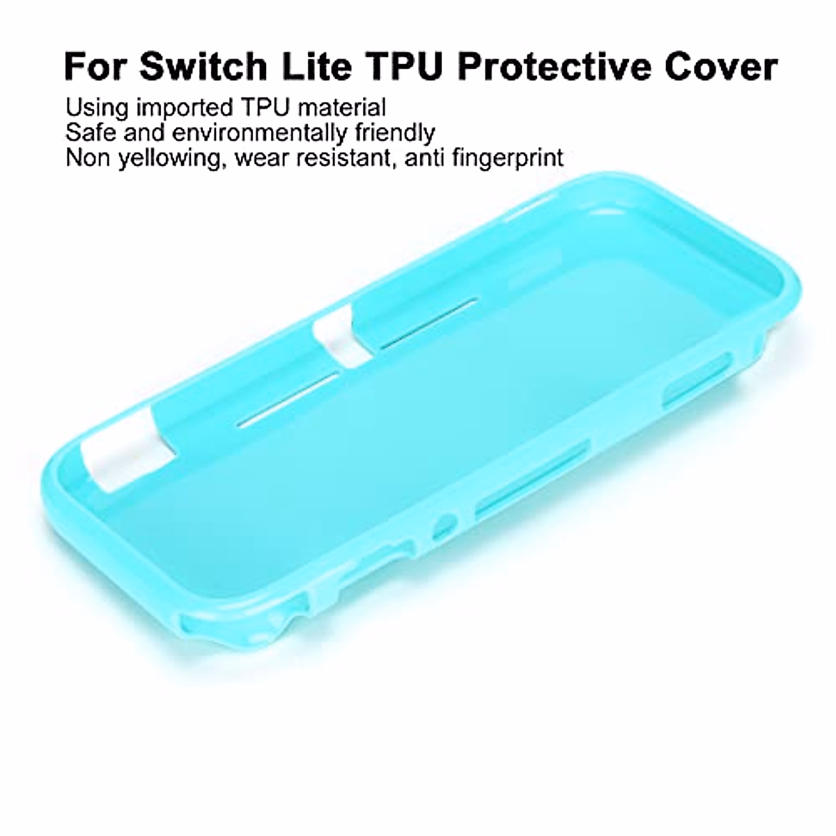 Game Console Protective Cover, Precise Cutou TPU Sleeve Anti Fingerprint Wear Resistant Half Packed Comfortable for Switch Lite(Turquoise)