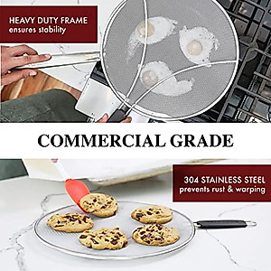 BergKoch Splatter Screen for Frying Pan - 13 Inch Stainless Steel Grease Splatter Guard - Cover Oil Splash when Sizzling Bacon, Cooking Fried Chicken or Popcorn