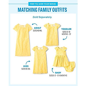 The Children's Place,Family Matching Dresses, Mommy and Me,Girls,Yellow Lace,12-18 Months