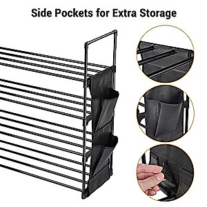 Ampersand Shops Multipurpose Home Organizer 4-Tier 20-Pair Capacity Space Saver Metal Shoe Rack (Black)