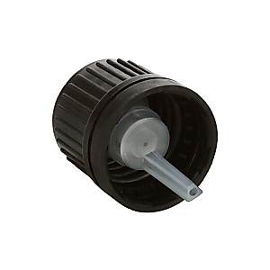 Nakpunar 24 pcs 18mm Black Tamper Evident Caps w/Orifice Reducing Euro Droppers - For essential Oils - Black