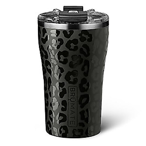Blue Mate NAV Mini Vacuum Insulated Tumbler with Lid, Black Leopard, Stainless Steel Vacuum Insulated Construction Keeps Cold and Cold for Long Times, Prevents Spilling Even When Collapsed, Designed