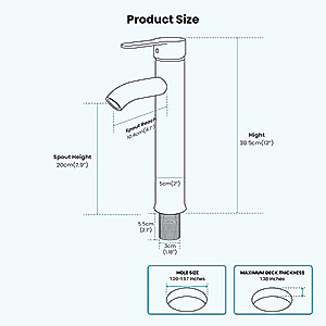 Bathroom Vessel Sink Faucet Single Handle Matte Black Lavatory Vanity Mixer Tap Single Hole Morden Tall Bathroom Faucet