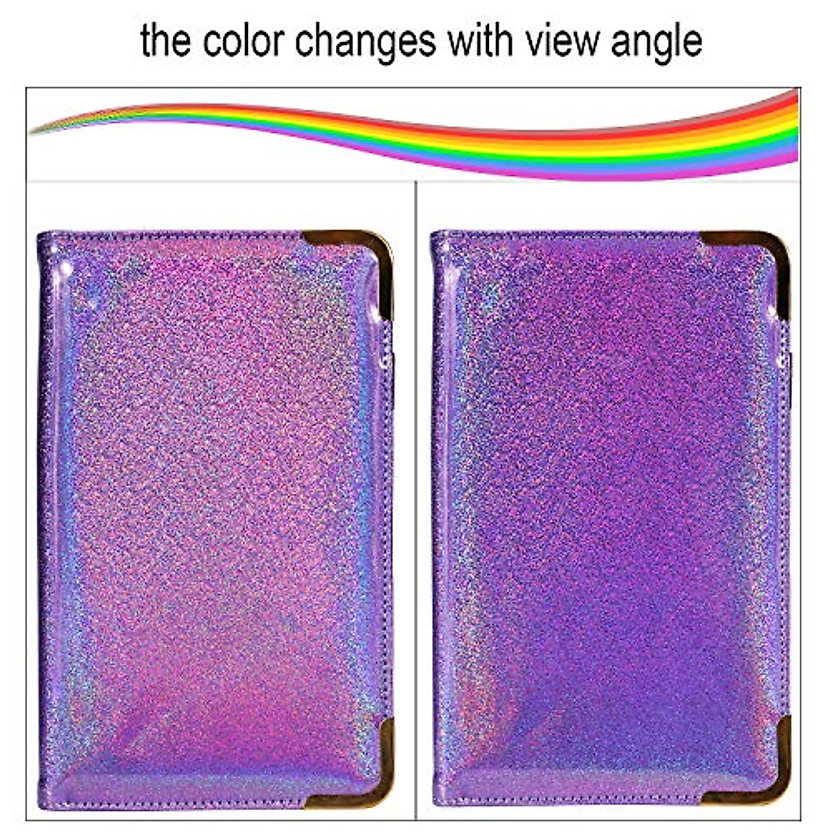 Server Book - Waitress/Waiter Book Organizer with Zipper Pouch, Guest Check Book Holder Money Pocket Restaurant Waitstaff Organizer (Purple)