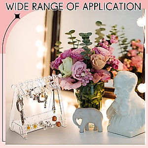 Kigley 4 Pcs Acrylic Earring Hanger Rack Earring Holder Stand Earring Display Each 52 Hole with 8 Mini Hangers Clear Hanging Jewelry Ear Studs Dangle Organizer for Women Girls, 5.31 x 5.31 x 3.27 Inch