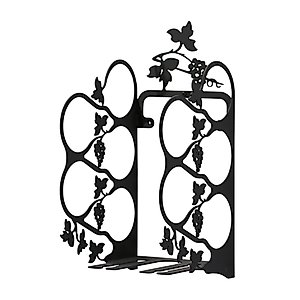 Village Wrought Iron Wall Mount Grapevine Wine Rack Medium