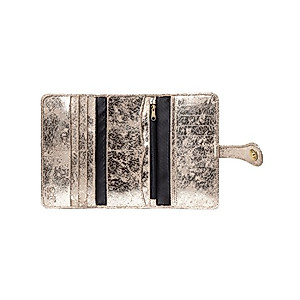 CoFi Wallets - Genuine Handmade Full Grain Leather Mila Trifold Wallet, Unique Platinum