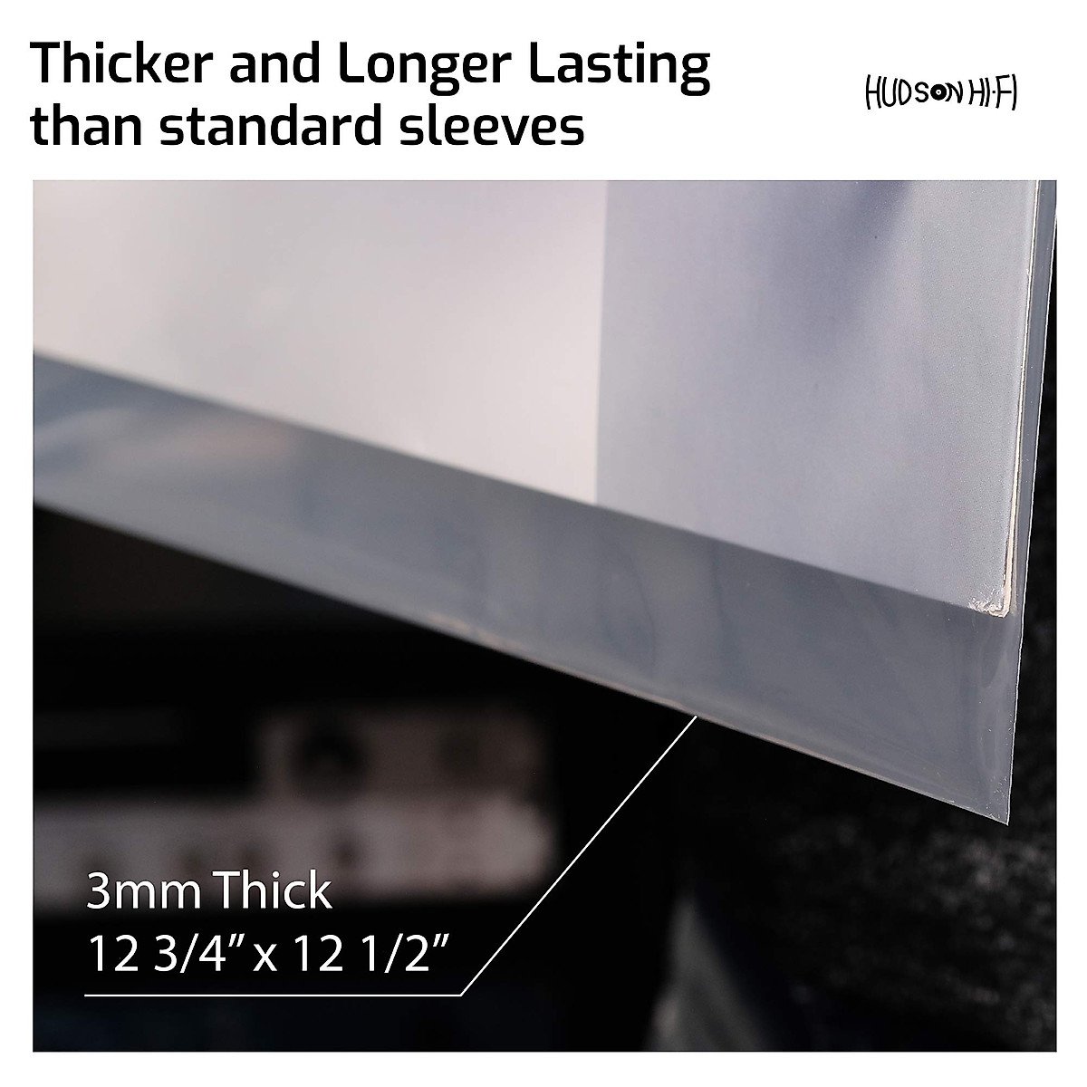 Hudson Hi-Fi Anti-Static Vinyl Record Outer Sleeves - Protective Outer Sleeve 500 Pack - Protect Your LP Albums from Scratches, Dust & Dirt - Acid-Free Rice Paper Outer Disc Covers