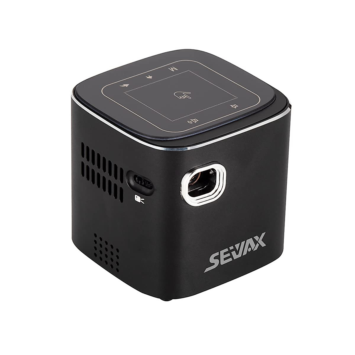 SeiyaX Mini Portable Projector - Support LED DLP Built-in Touch pad and Screen Sharing with Android OS WiFi 2.4G/5G Bluetooth HDMI, USB - Compatible with iPhone iPad, Android Phones Black