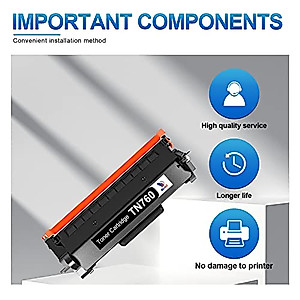 TN760 High Yield Toner Cartridge: 4 Pack Black Compatible Brother TN-760 TN 760 Ink Replacement for DCP-L2550DW HLL2395DW MFCL2710DW MFC-L2750DW Printer [3,500 Pages/Cartridge]